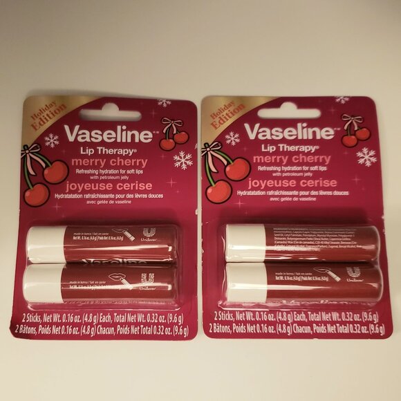 Vaseline | Makeup | 2 Twopacks Vaseline Lip Therapy Merry Cherry Lip ...